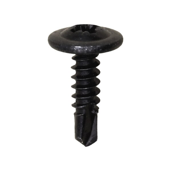 posi-drive round washer head teks tapping screw m4.2 x 16mm black zinc