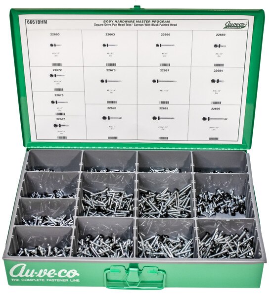 bhm square pan head teks screws with black painted head